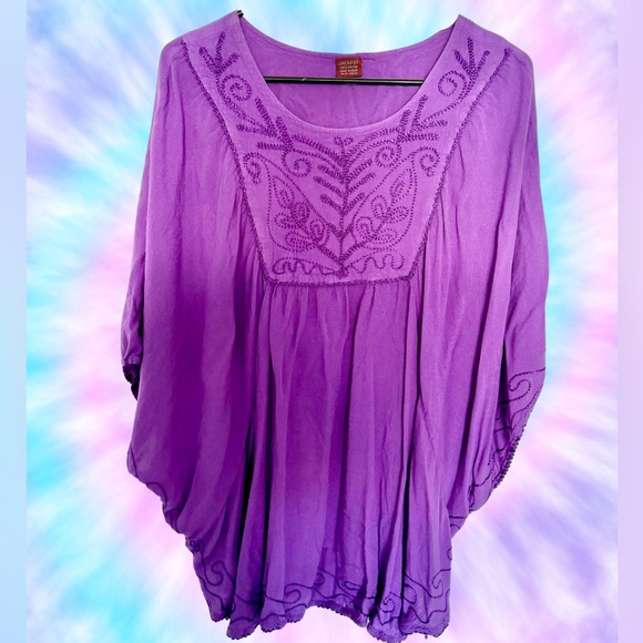 Jackpot | Tops | Boho Hippie Top Batwing Dolman Sleeves Purple ...